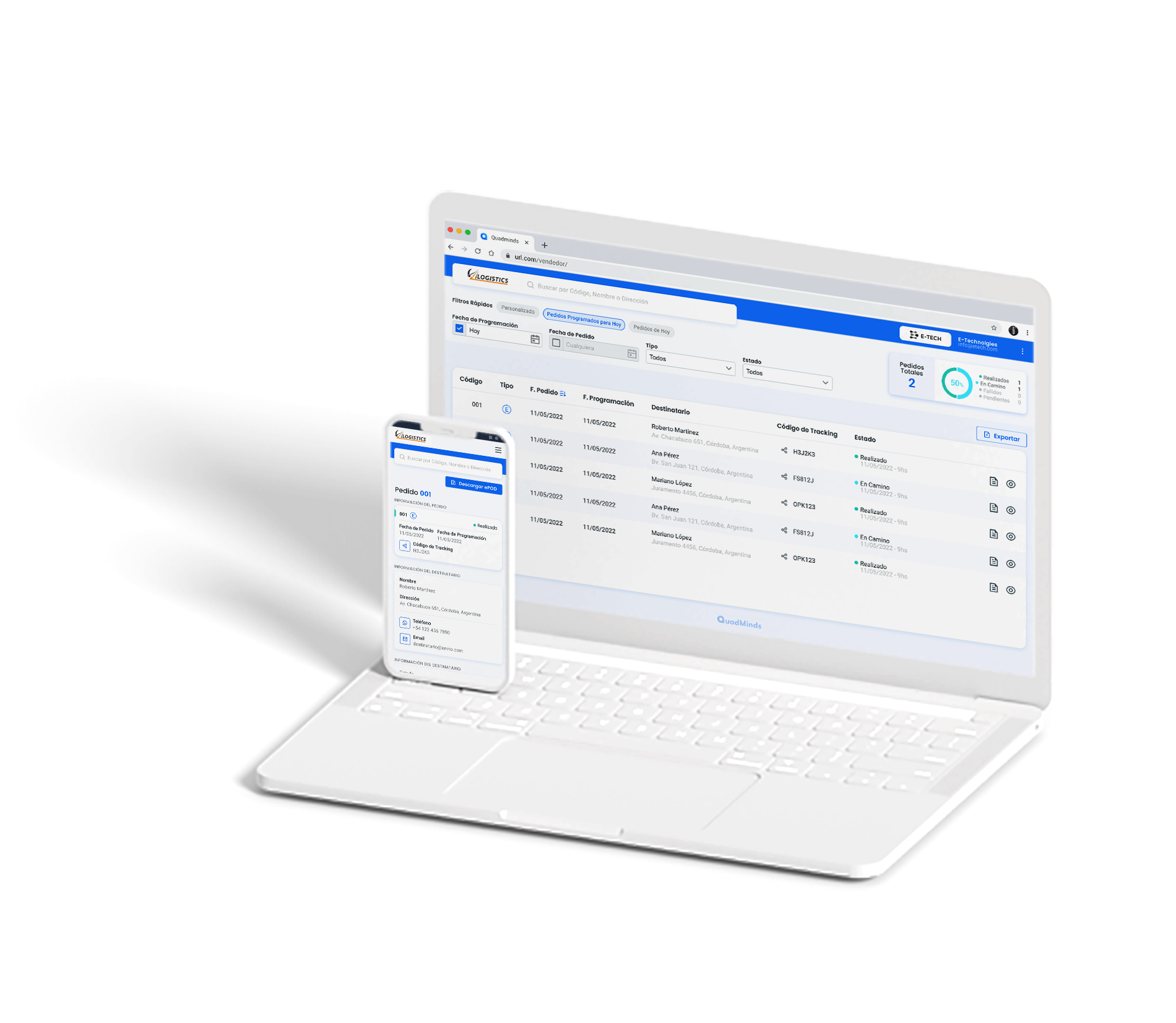 Portal de órdenes: lo nuevo de QuadMinds shippers y vendedores